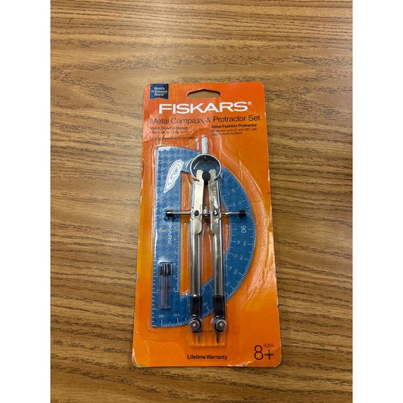Fiskars | Office | New Fiskars Metal Compass Protractor Set School ...
